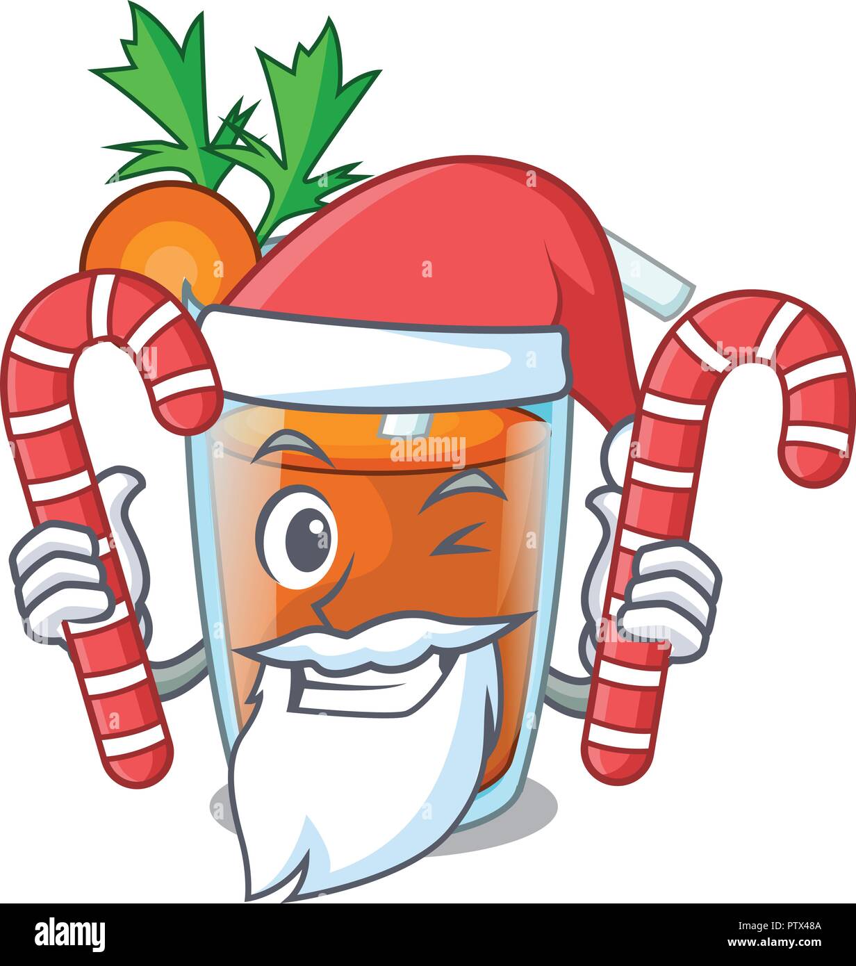 Santa with candy sweet carrot juice isolated on mascot Stock Vector ...