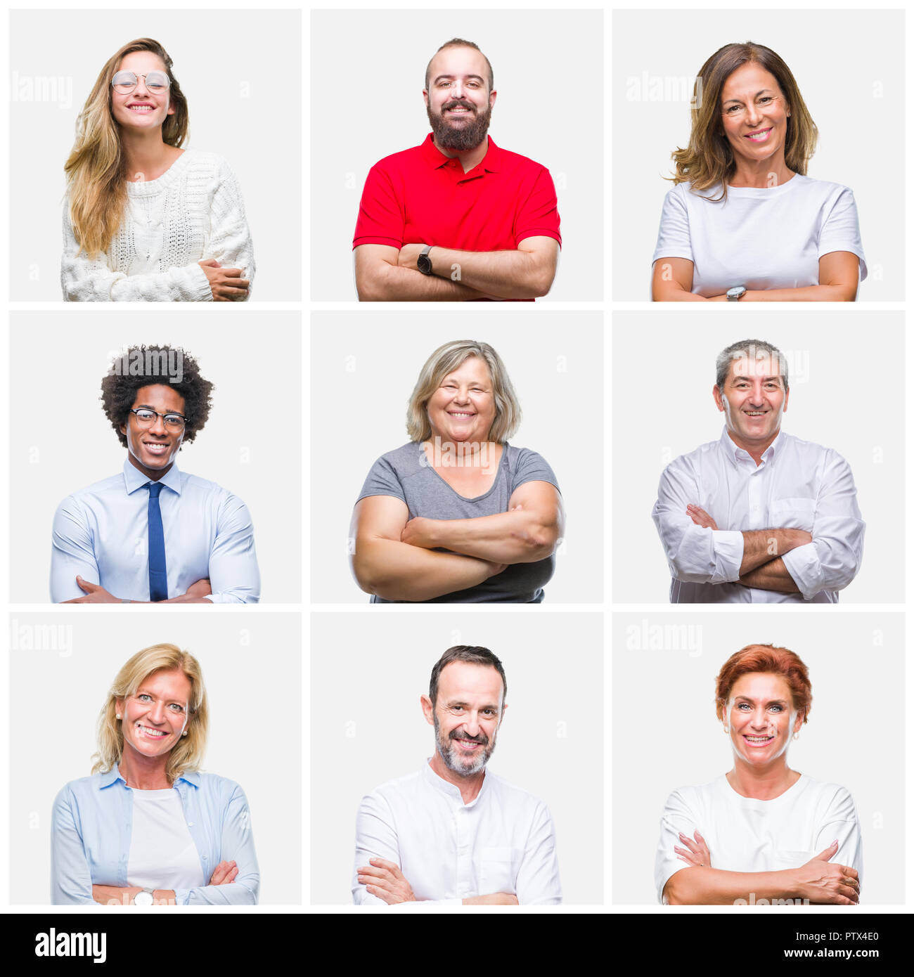 Collage middle age hispanic Cut Out Stock Images & Pictures - Alamy