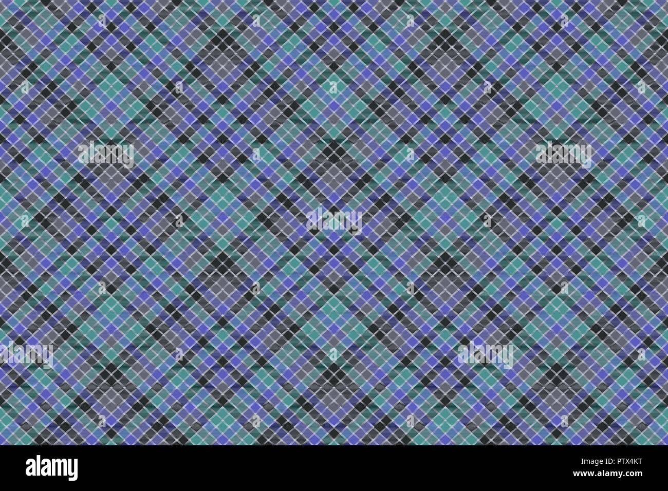 Blue colors check plaid seamless pattern. Flat design. Vector ...
