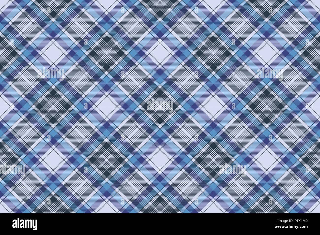 Blue tartan check plaid fabric seamless pattern. Vector illustration ...