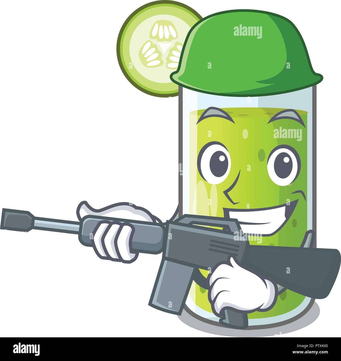 Army character fresh juice of green cucumber Stock Vector Image & Art ...