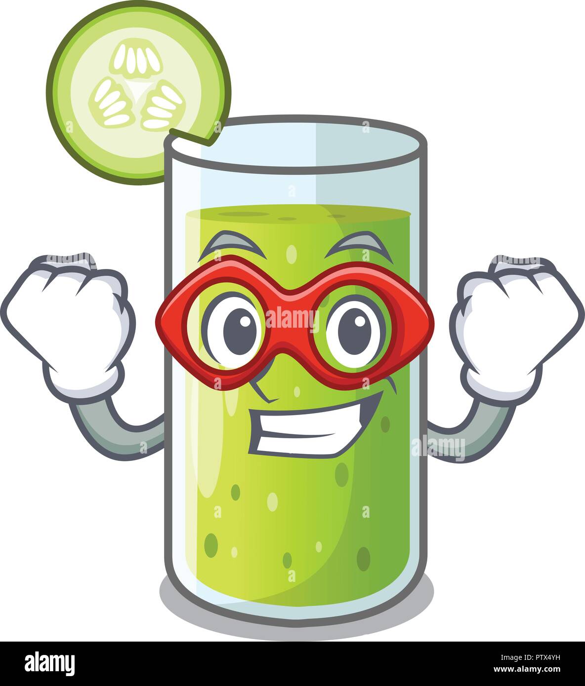 Super hero cucumber juice in a cartoon glass Stock Vector Image & Art ...