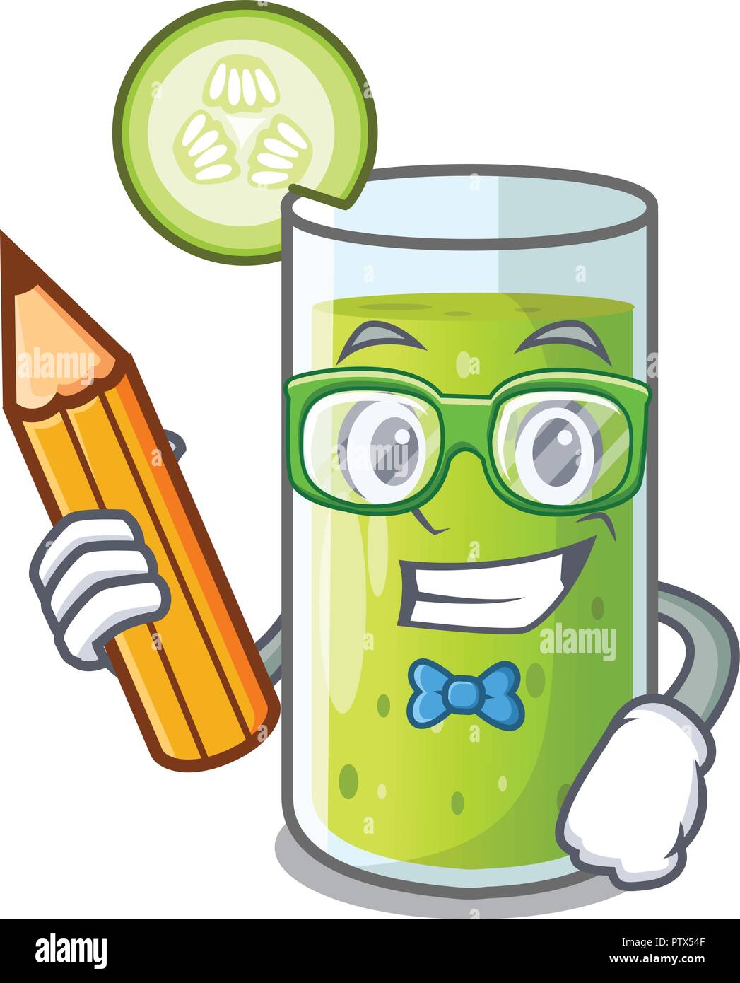 Student cucumber juice in a cartoon glass Stock Vector Image & Art - Alamy