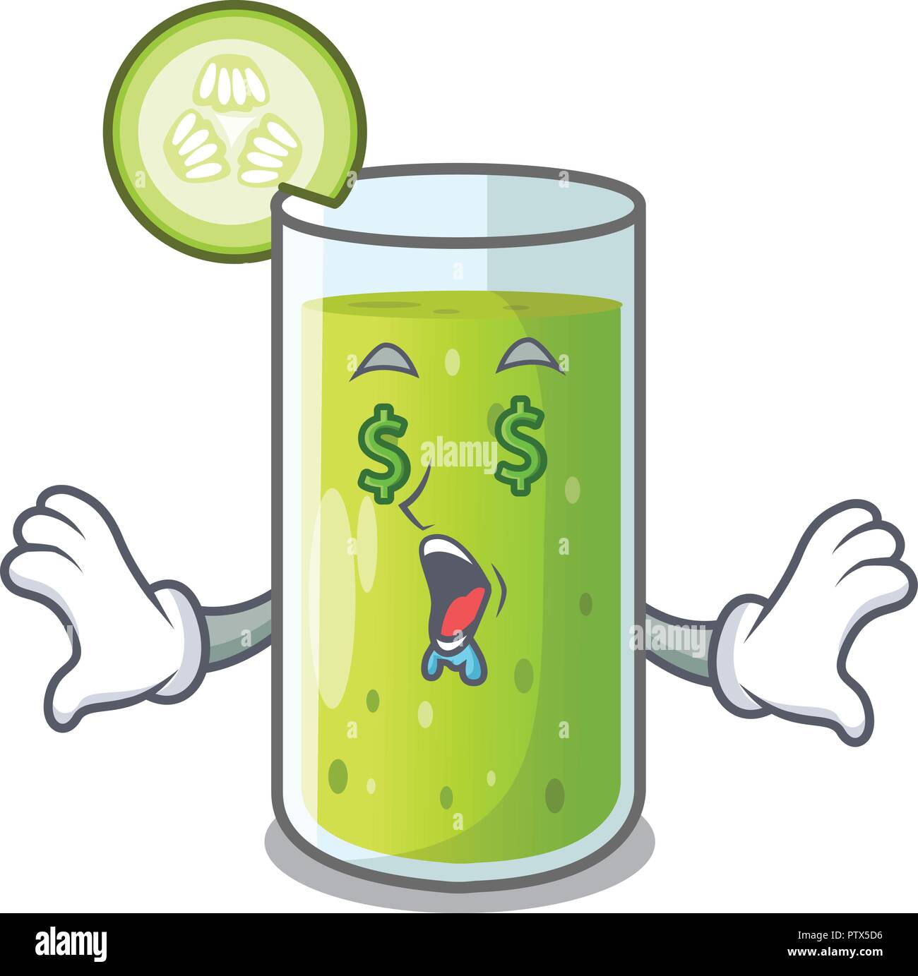 Money eye sweet cucumber juice isolated on mascot Stock Vector Image ...