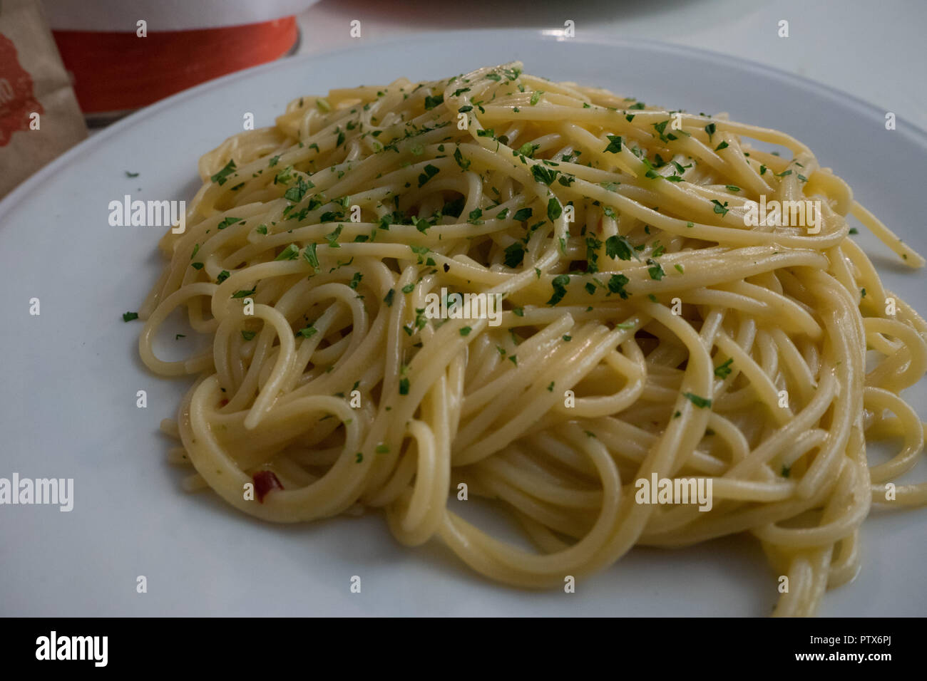 Europe, Italy, Menaggio, Lake Como, a plate of pasta and cheese Stock ...