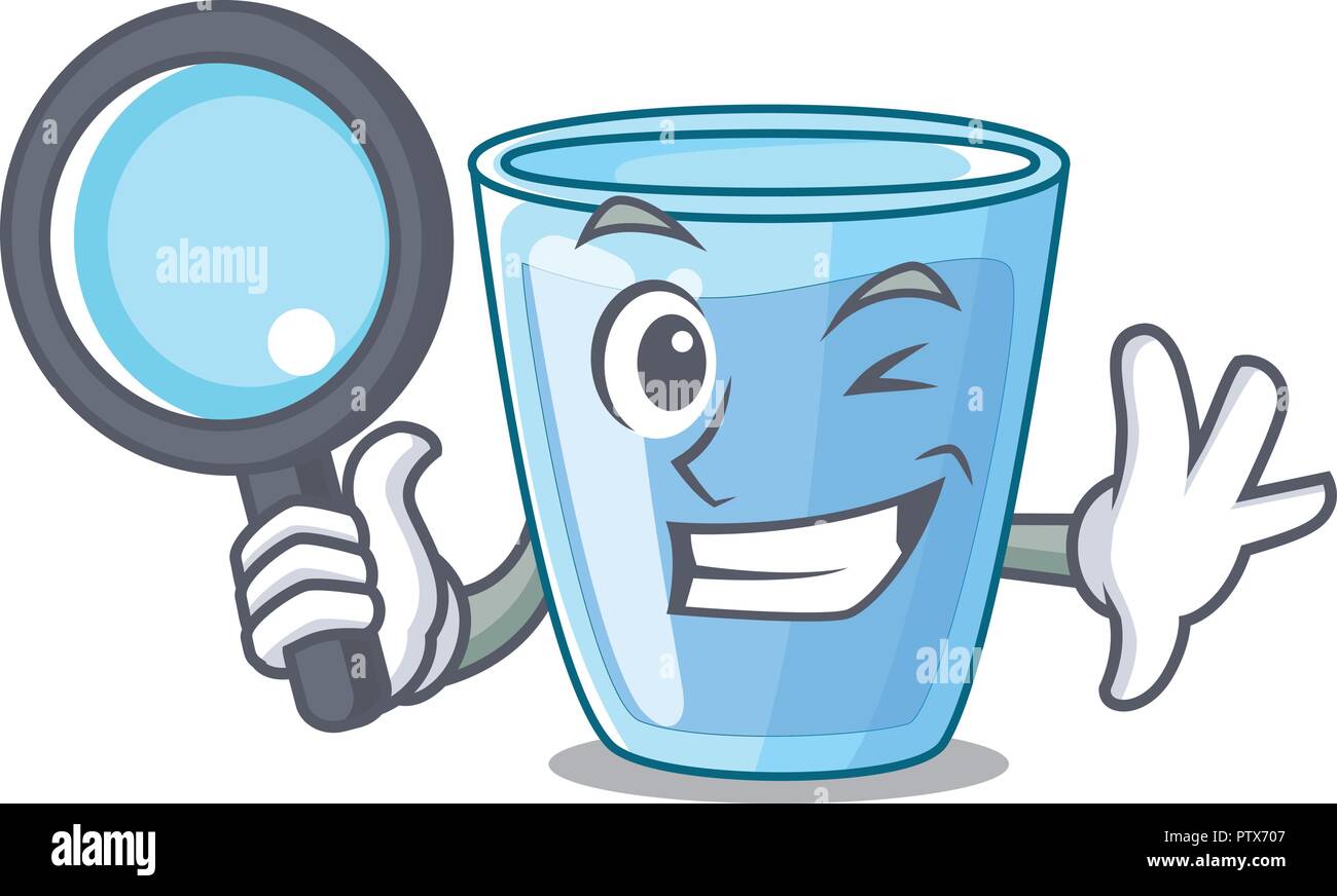 Detective fresh water glass in table cartoon Stock Vector Image & Art ...