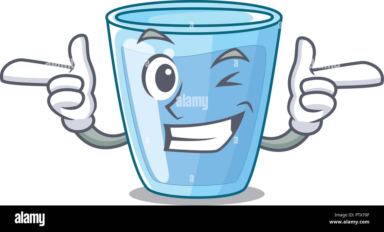 Wink fresh water glass in table cartoon Stock Vector Image & Art - Alamy