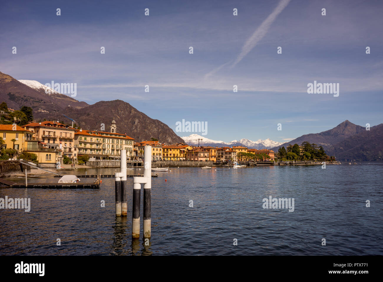 Italy, Menaggio, Lake Como, pier at the waterside quay Stock Photo - Alamy