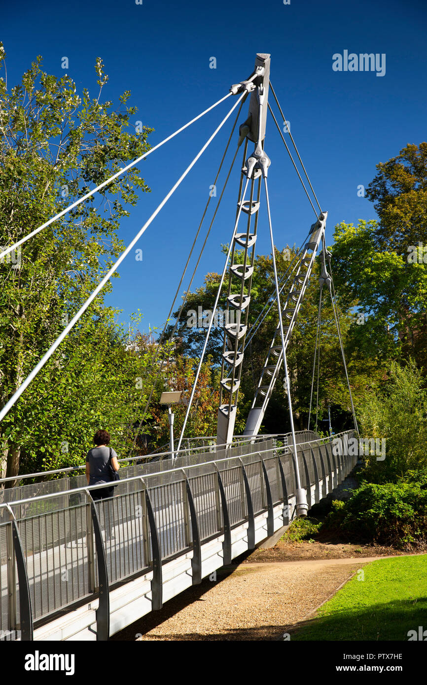UK, Kent, Maidstone, Town Centre, Millennium River Park, pedestrian ...