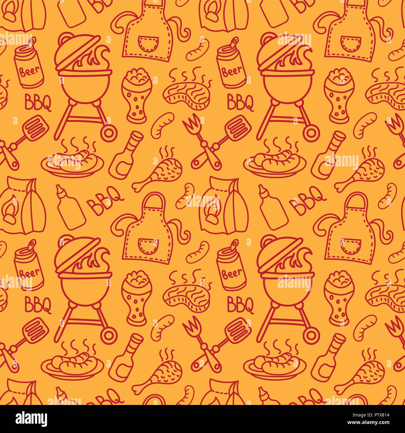 illustration of background seamless barbecue pattern for picnic Stock ...