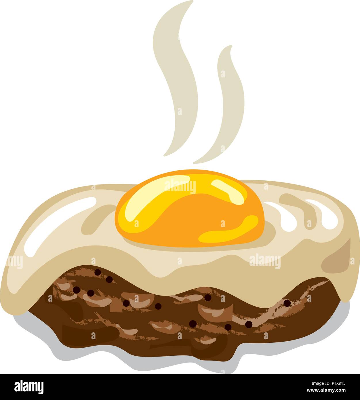 illustration of burger with fried egg on white background Stock Vector ...