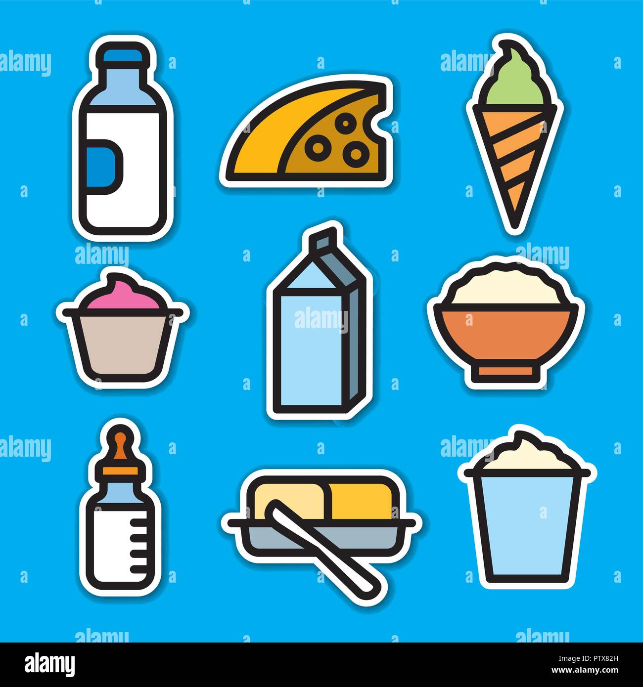 Dairy products cheese cottage Stock Vector Images - Alamy