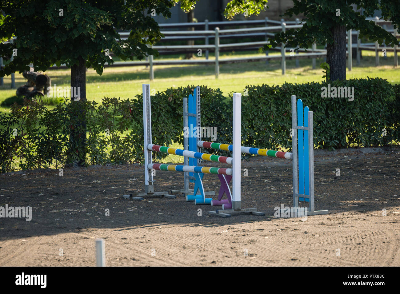 Equestrian Obstacle: Empty Field for Horse Jumping Competition Stock ...
