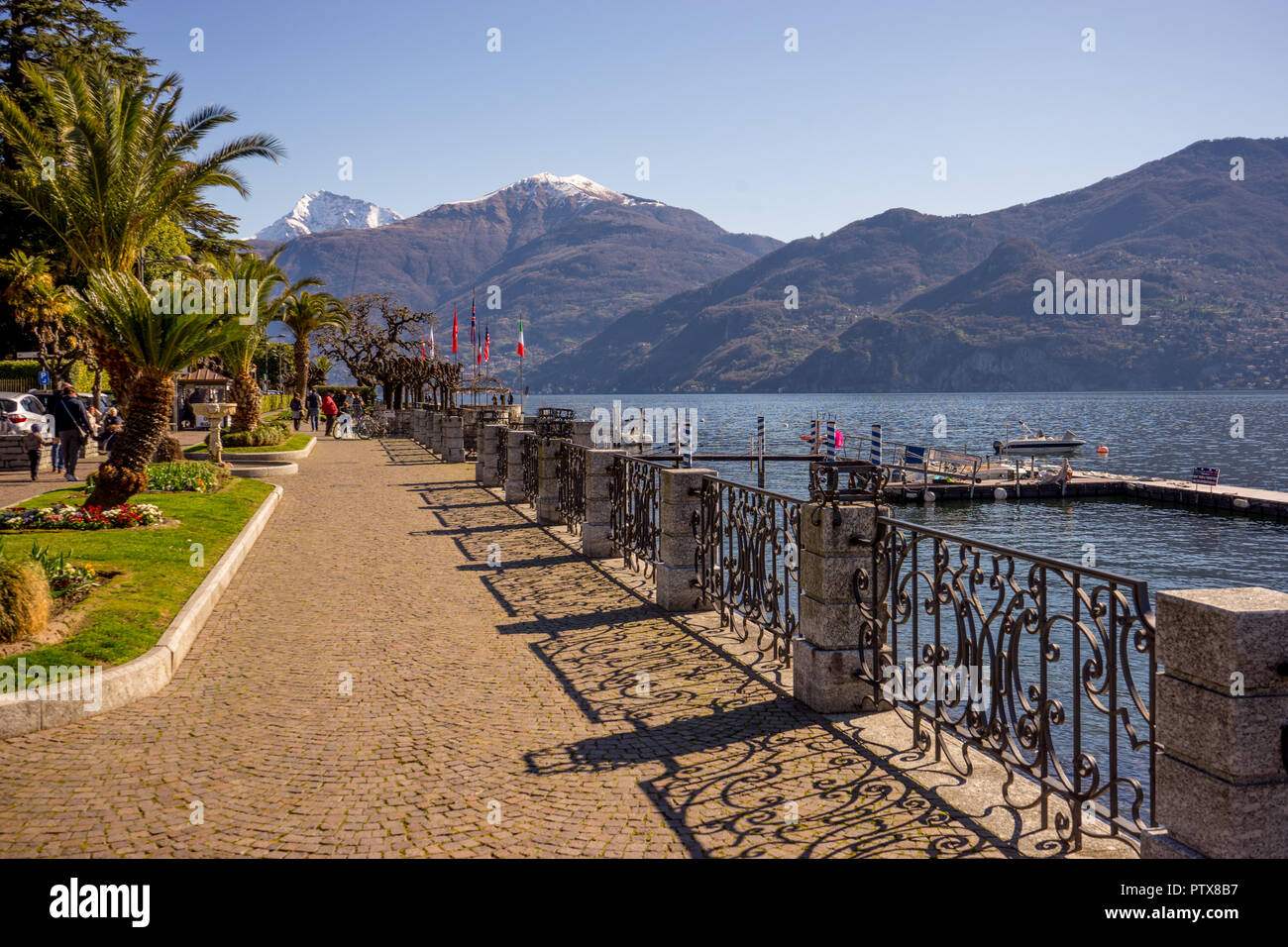 Italy, Menaggio, Lake Como, waterside quay Stock Photo - Alamy
