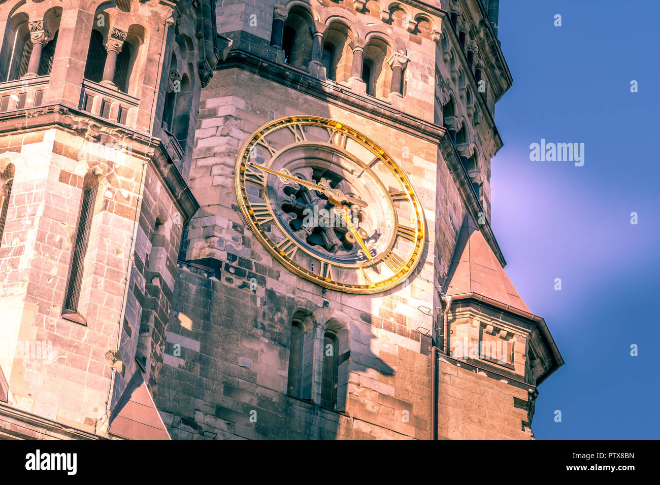 Tower from a church with a clock at the front Stock Photo - Alamy