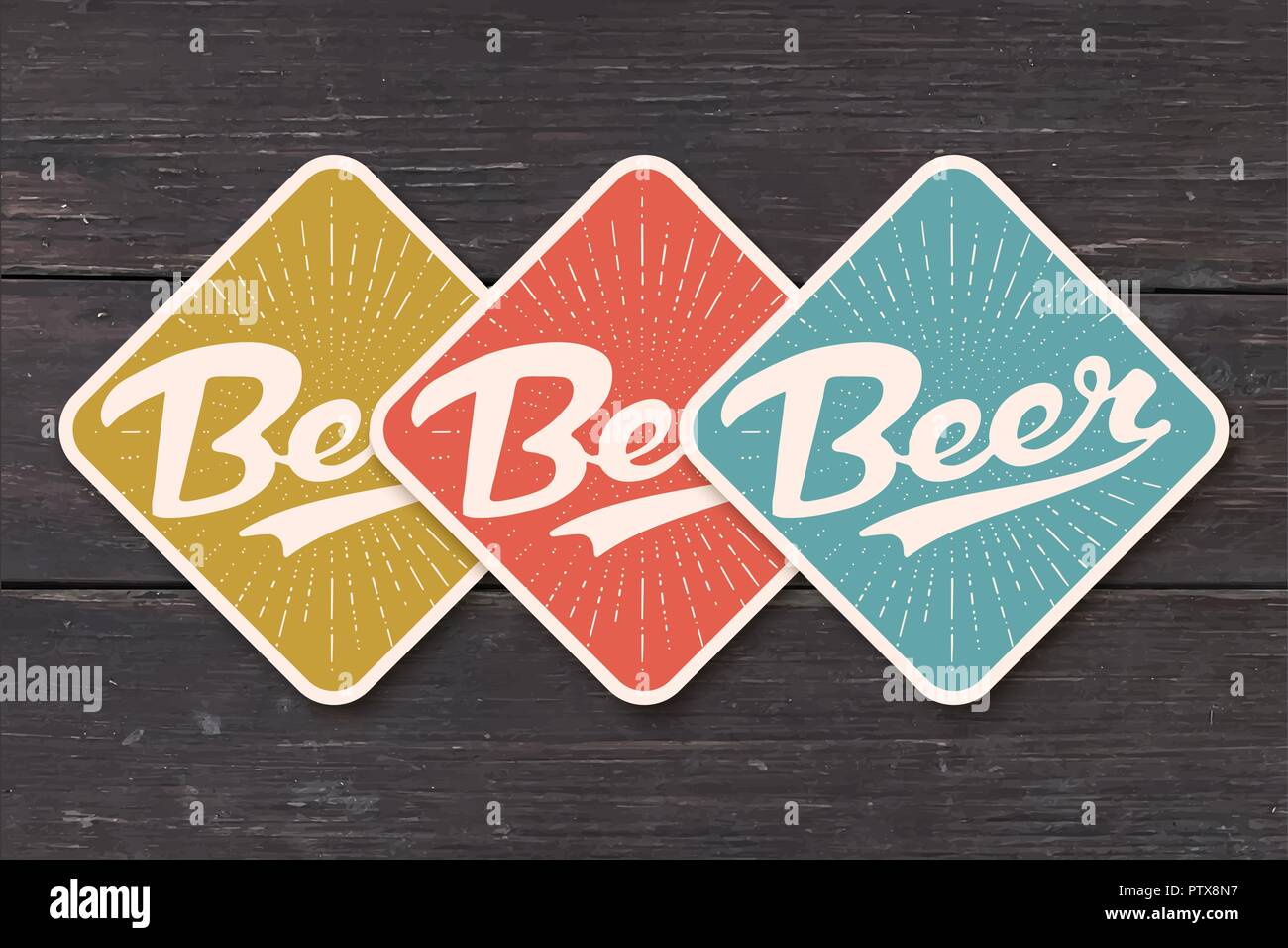 Coaster for beer with hand drawn lettering Beer Stock Vector Image ...