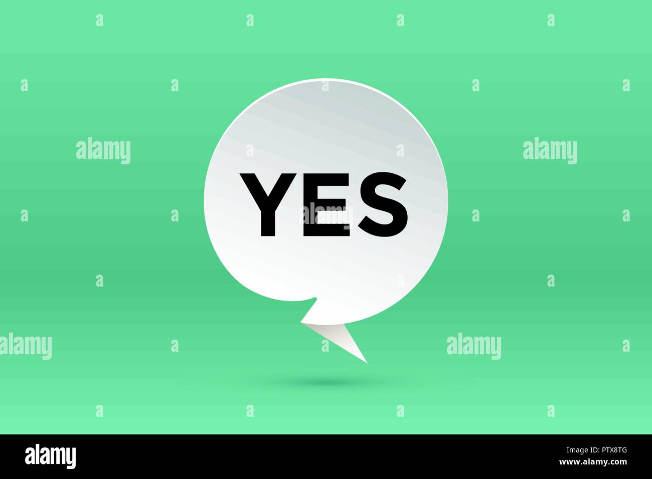 Yes. Paper bubble cloud talk and message Yes Stock Vector Image & Art ...