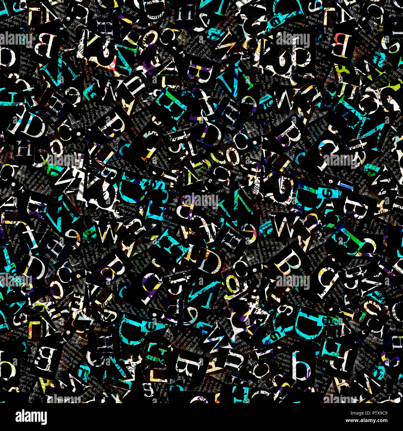 words and letters cut from a magazine, background Stock Photo - Alamy