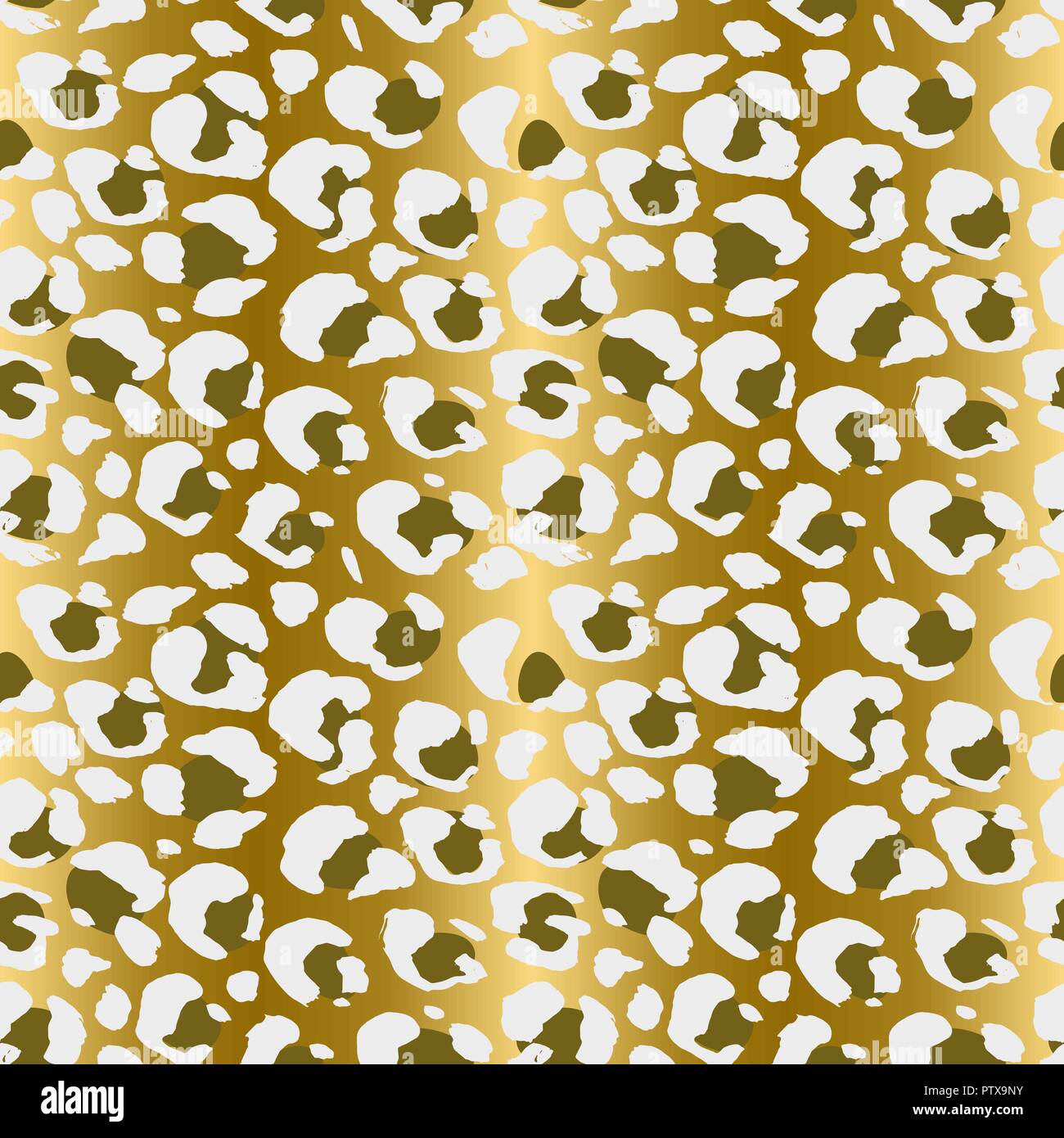 Seamless leopard pattern. Animal skin grunge texture. Gold gradient ...
