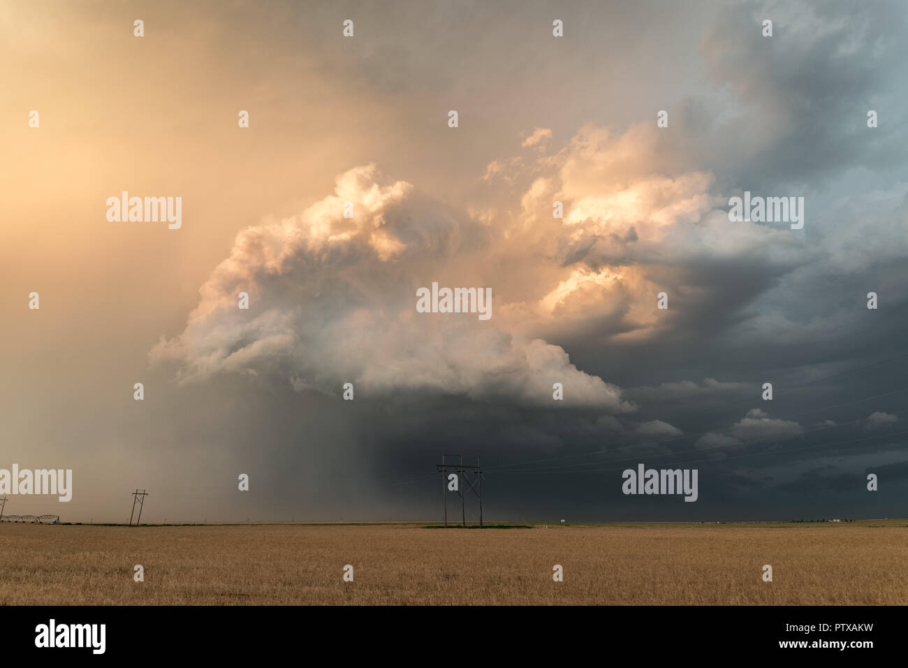 Amazing Convection and Colors at the Back of a Texas thunderstorm Stock ...