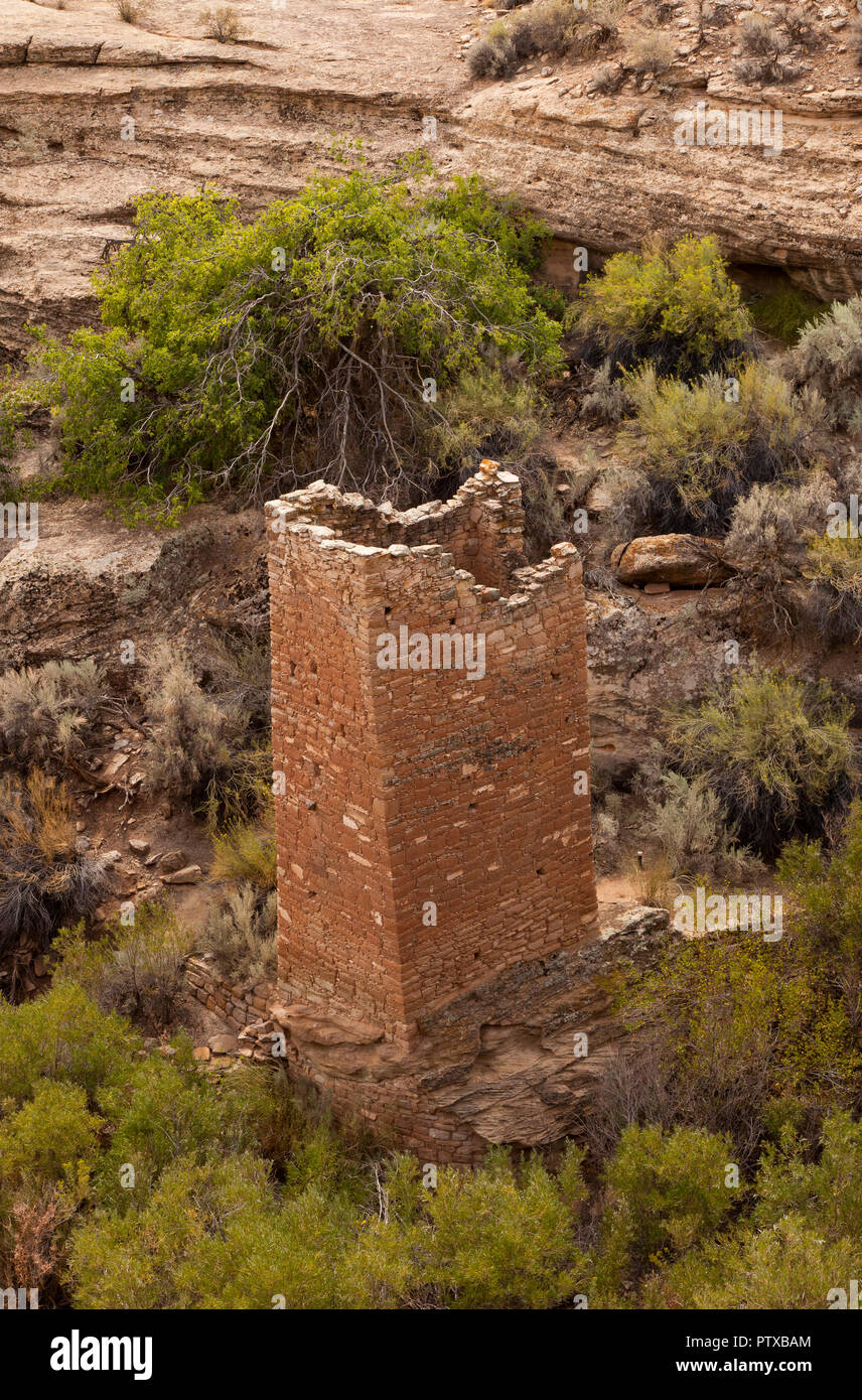Square Tower ruins at Hovenweep National Monument, Utah, USA Stock ...