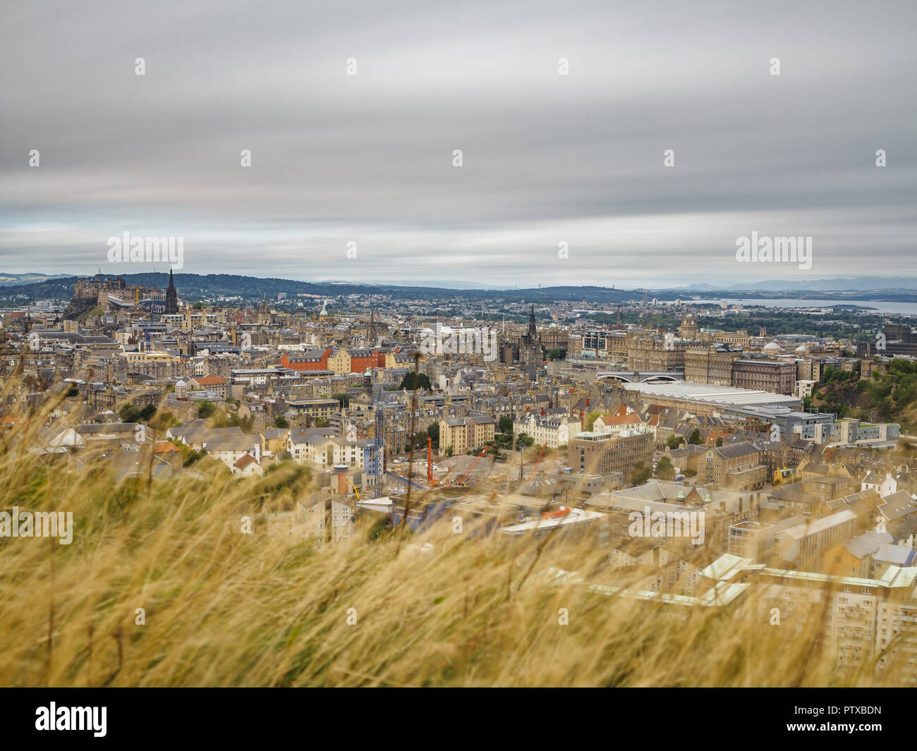 Top view of Edinburgh skyline, long exposure Stock Photo - Alamy