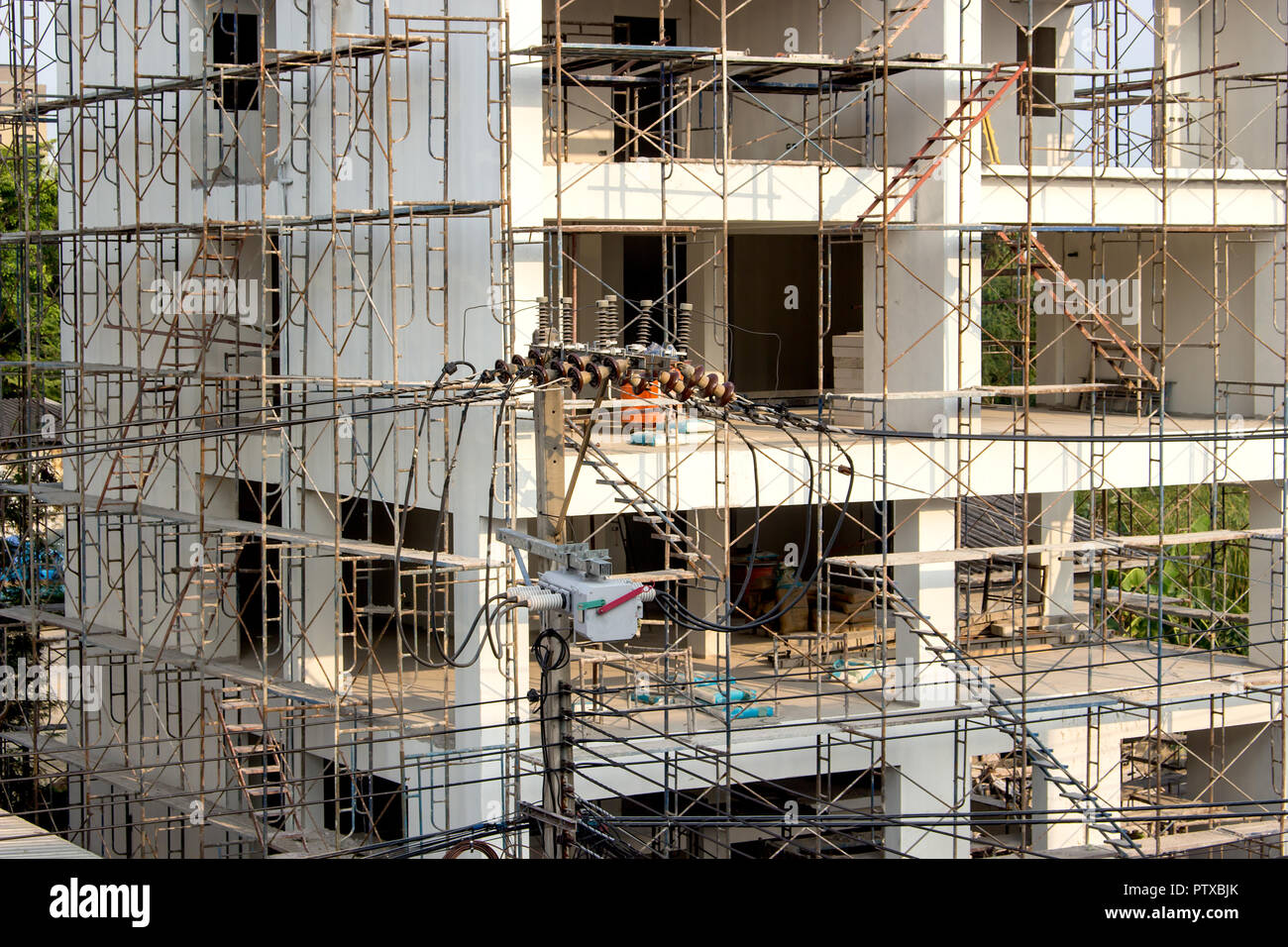Preparation before the construction of commercial buildings Stock Photo ...