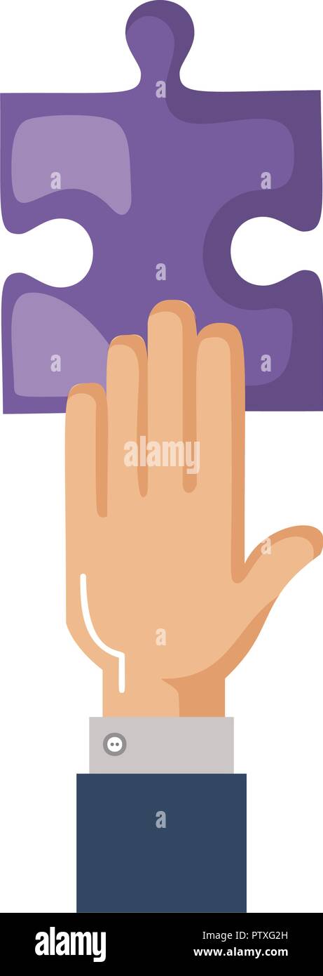 hand with puzzle piece Stock Vector Image & Art - Alamy