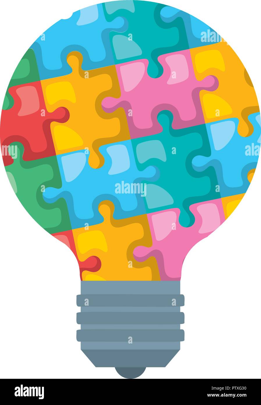 bulb light idea with puzzle pieces Stock Vector Image & Art - Alamy