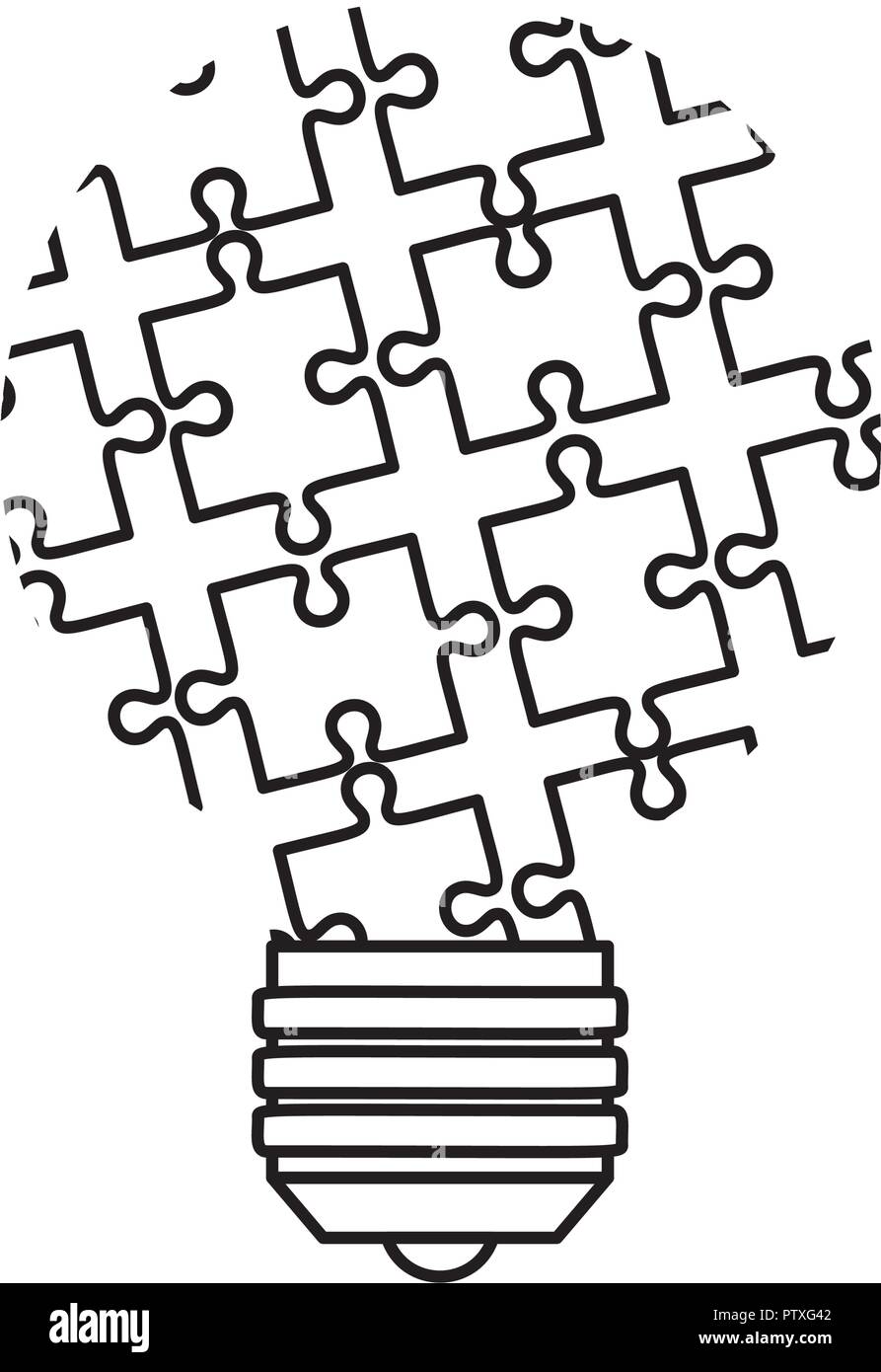 bulb light idea with puzzle pieces Stock Vector Image & Art - Alamy