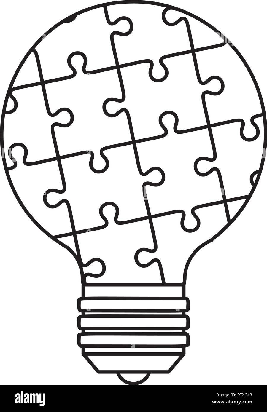 bulb light idea with puzzle pieces Stock Vector Image & Art - Alamy