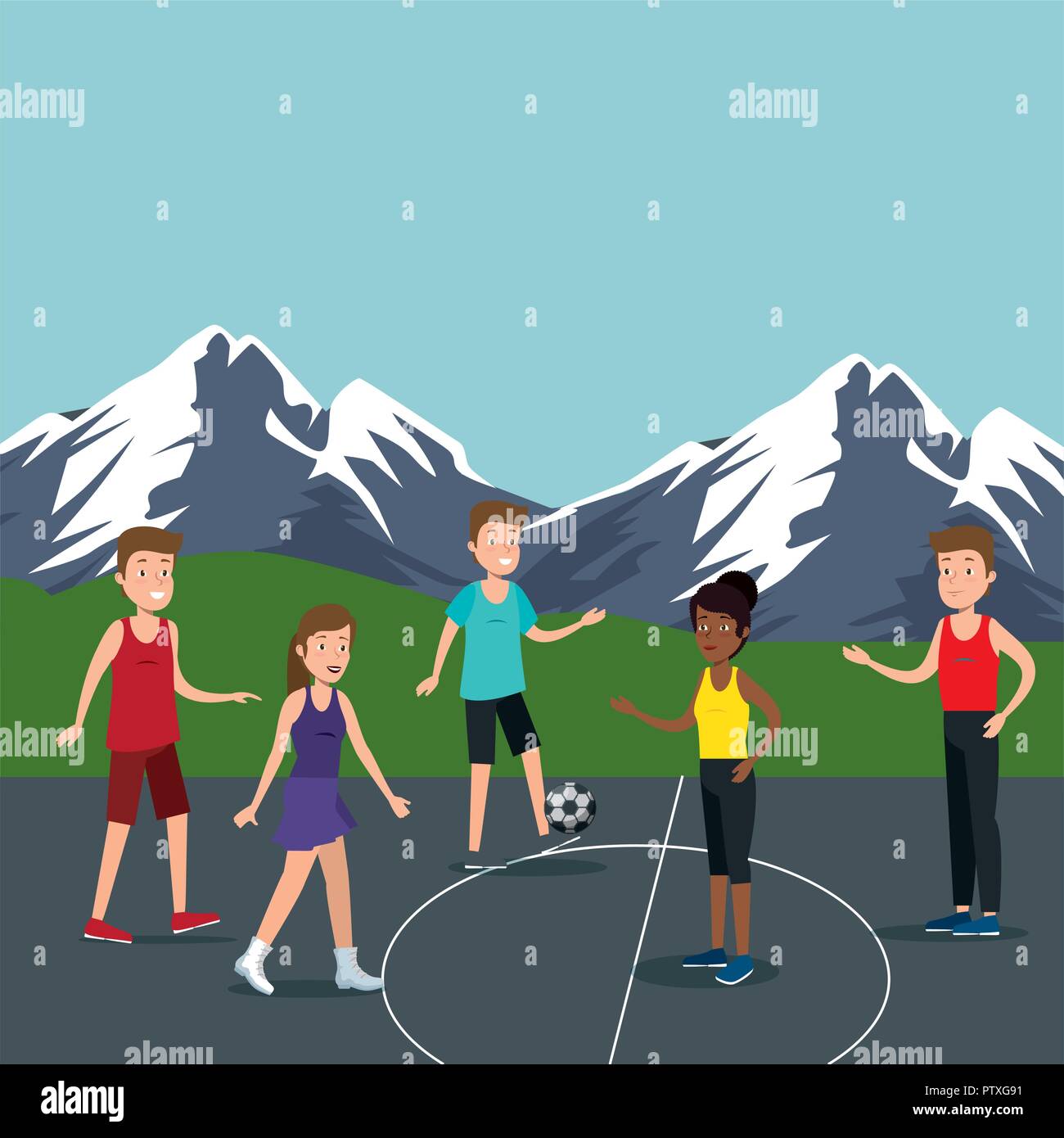 group of athletes practicing sport Stock Vector Image & Art - Alamy