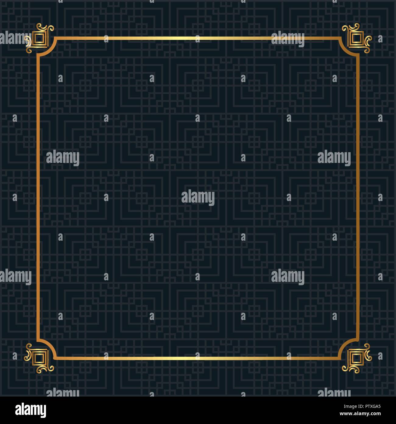 elegant square golden frame Stock Vector Image & Art - Alamy