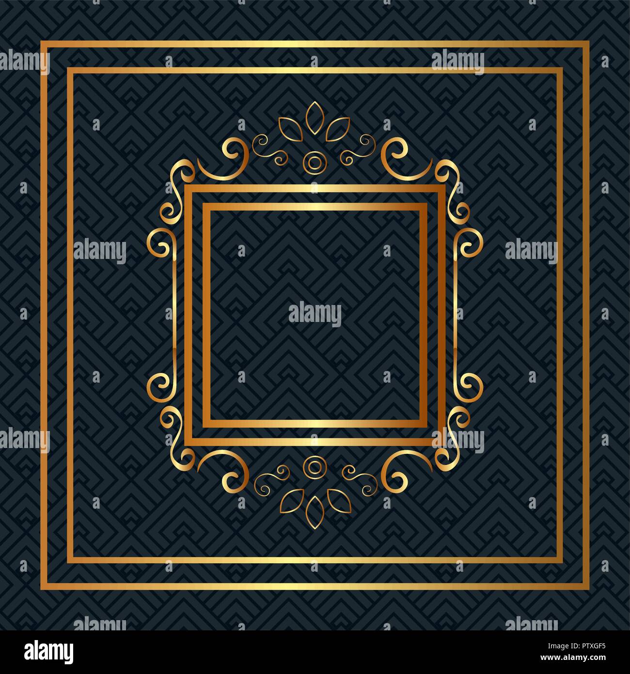elegant square golden frame Stock Vector Image & Art - Alamy