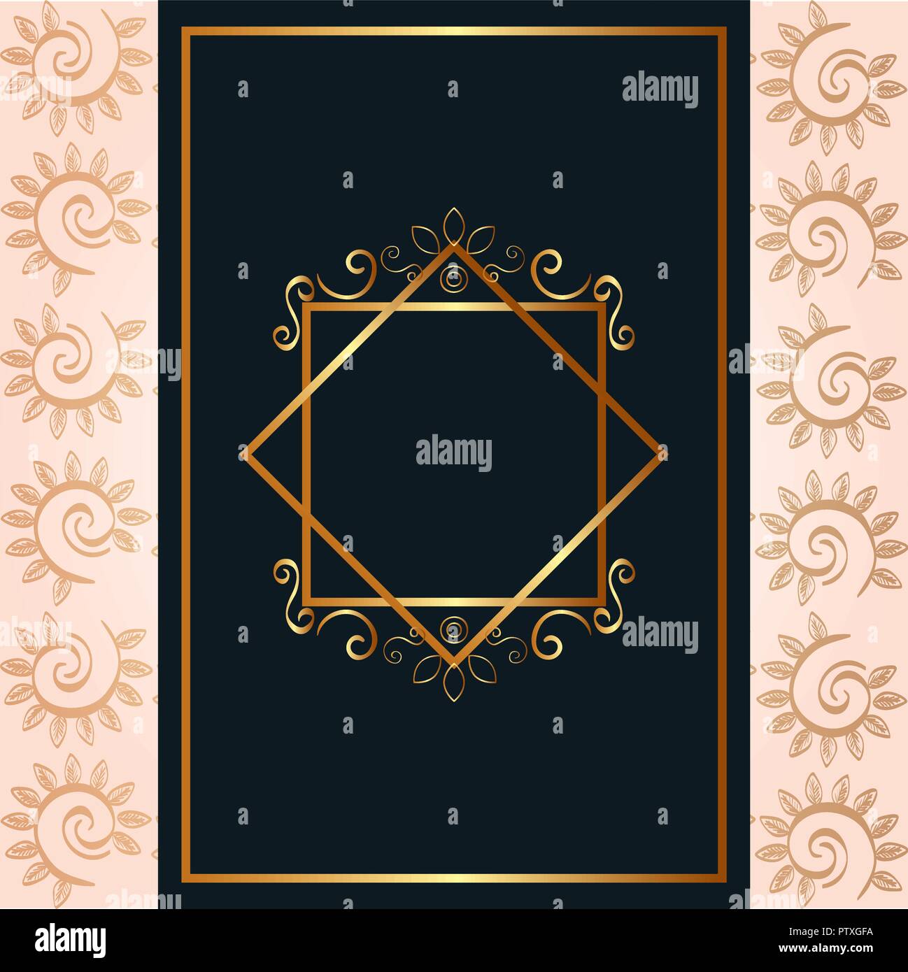elegant square golden frame Stock Vector Image & Art - Alamy