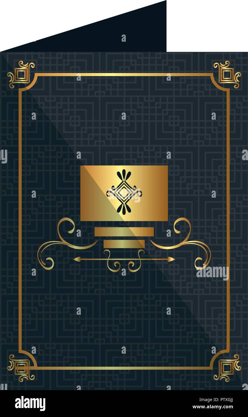 card with elegant square golden frame Stock Vector Image & Art - Alamy