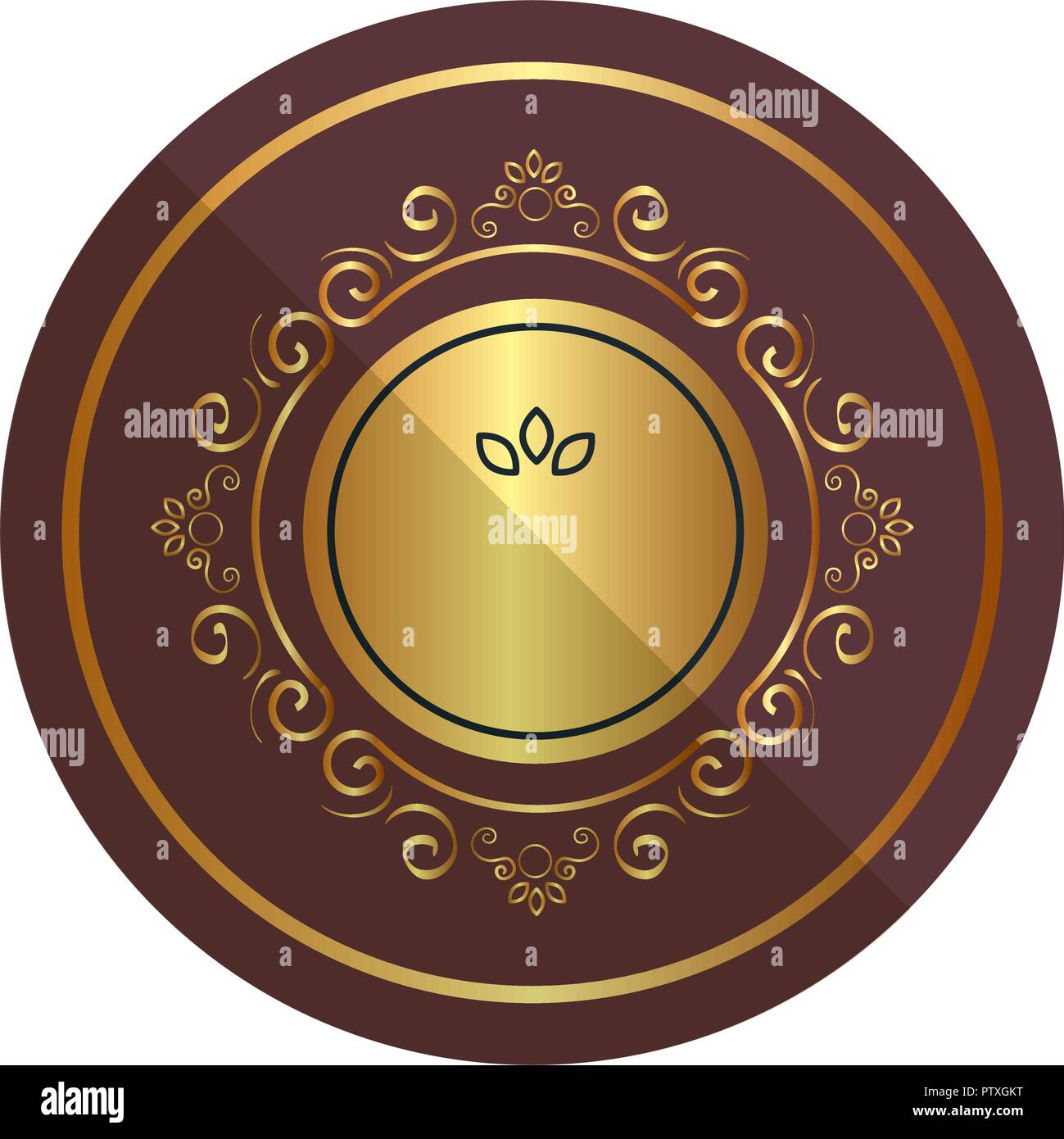 elegant circular golden frame Stock Vector Image & Art - Alamy