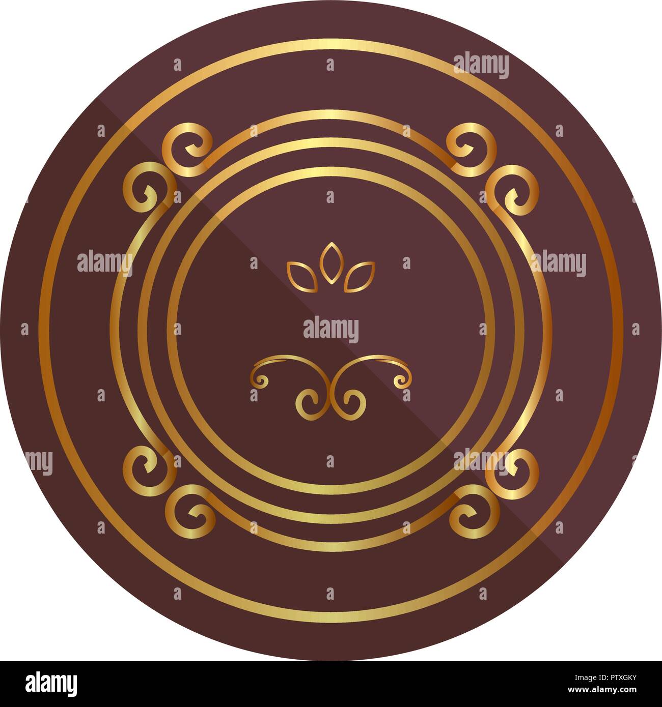 elegant circular golden frame Stock Vector Image & Art - Alamy