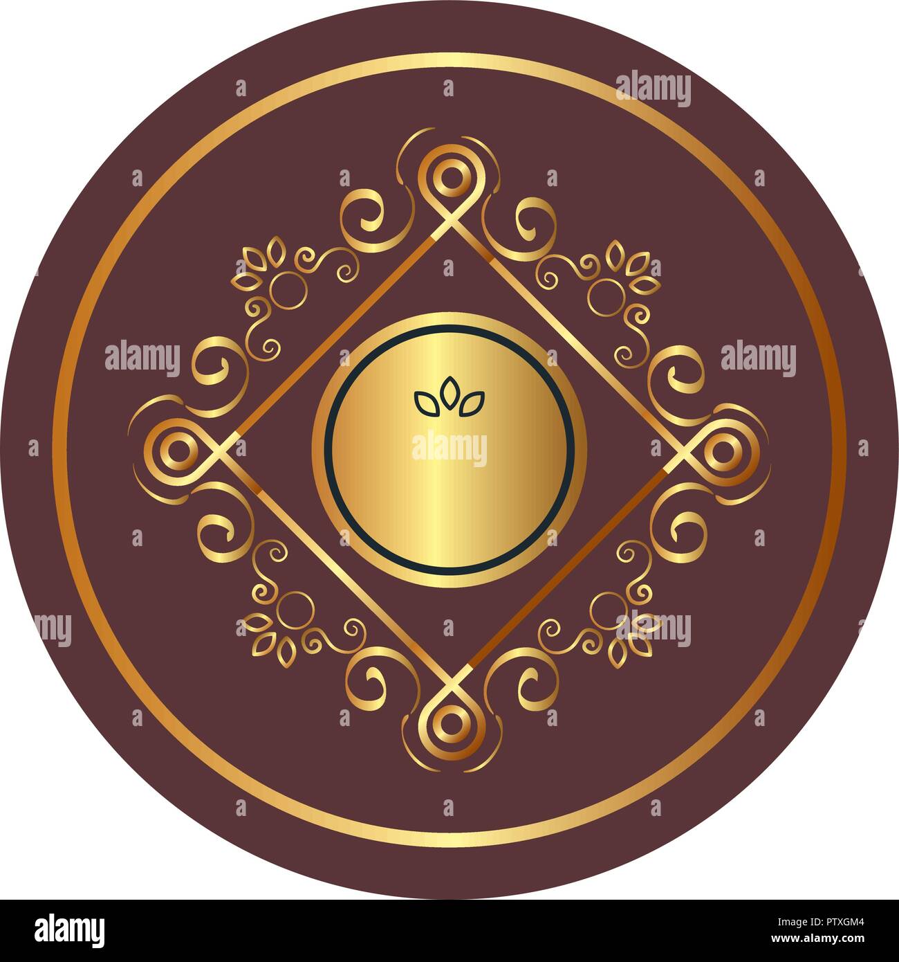 elegant circular golden frame Stock Vector Image & Art - Alamy