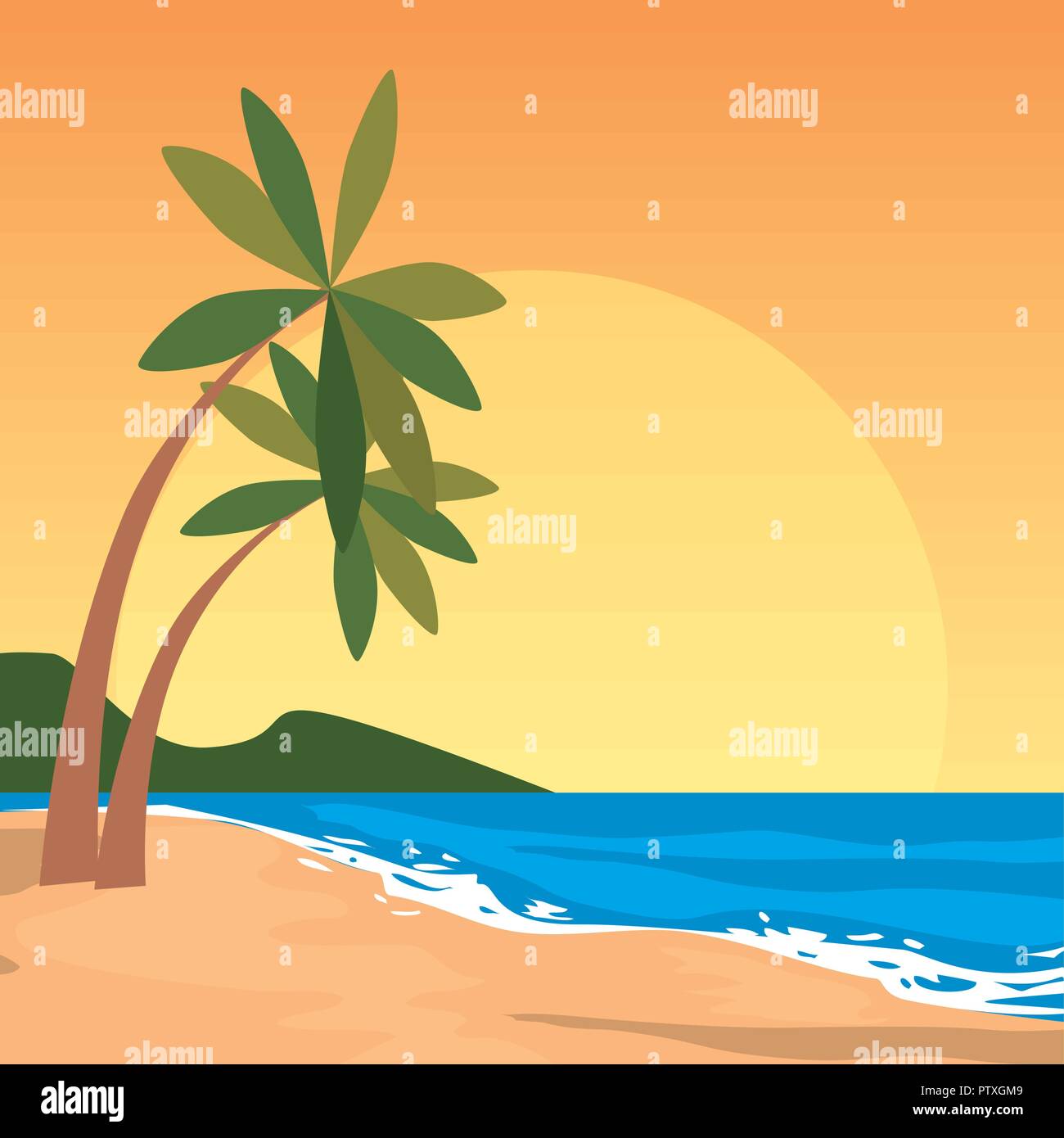 beach seascape scene icon Stock Vector Image & Art - Alamy