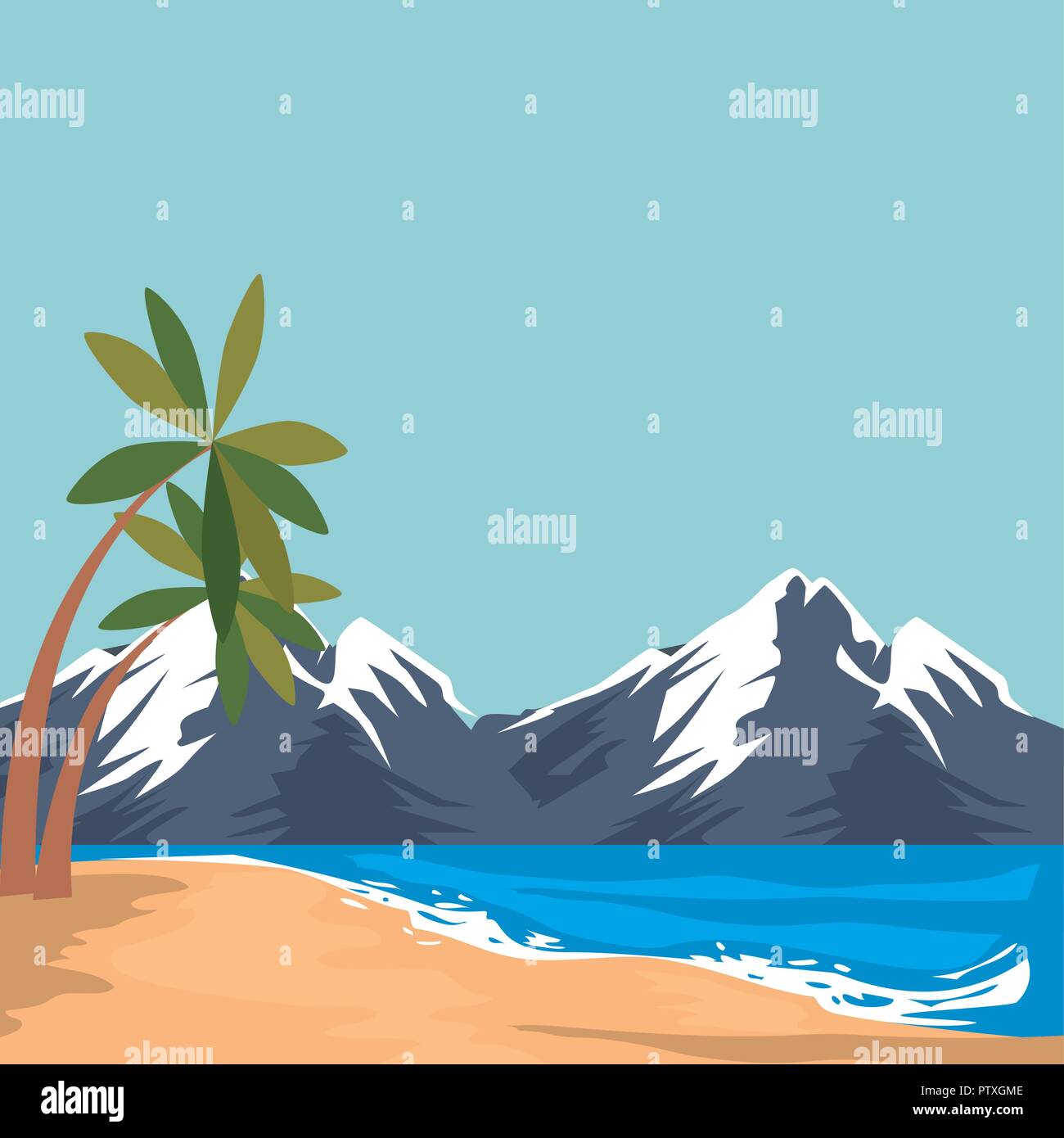 beach seascape scene icon Stock Vector Image & Art - Alamy