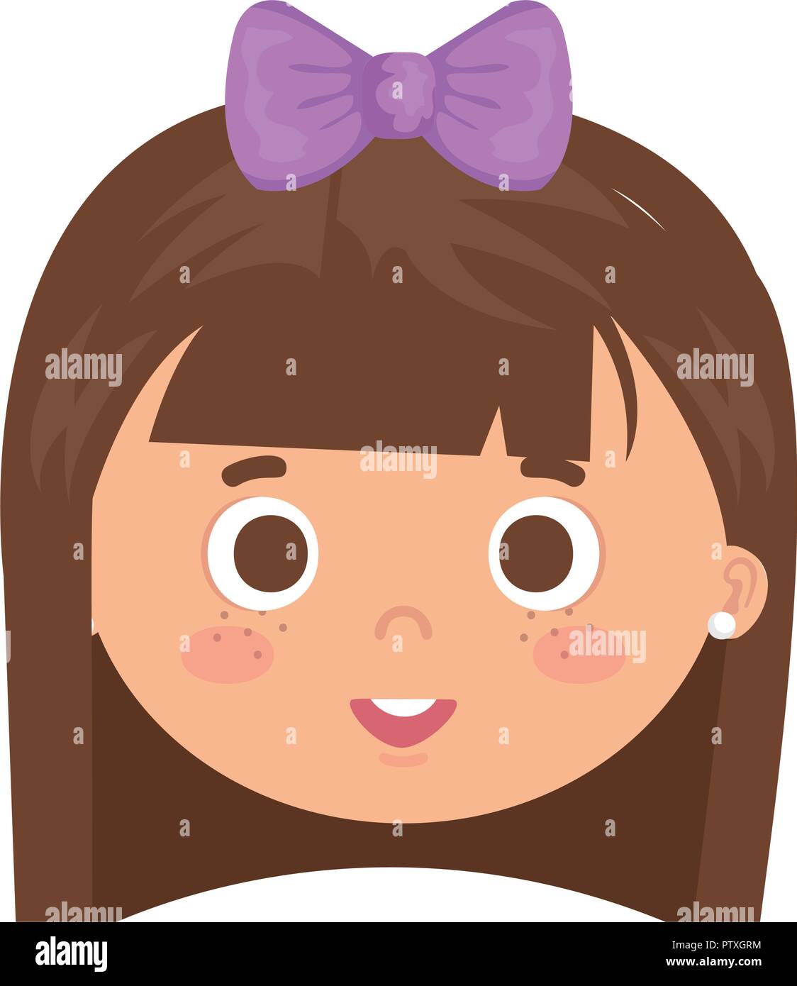beautiful little girl head character Stock Vector Image & Art - Alamy