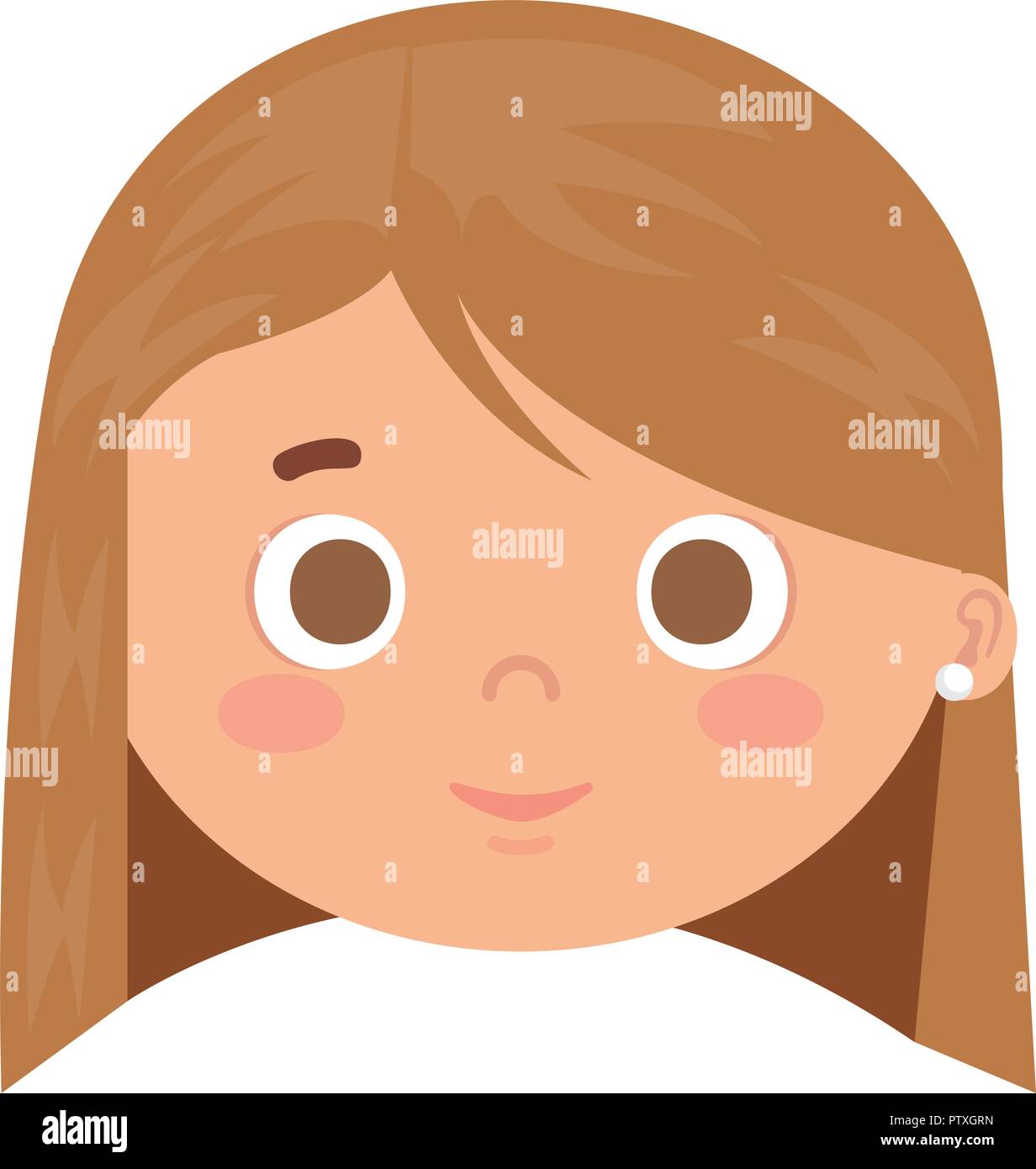 beautiful little girl head character Stock Vector Image & Art - Alamy