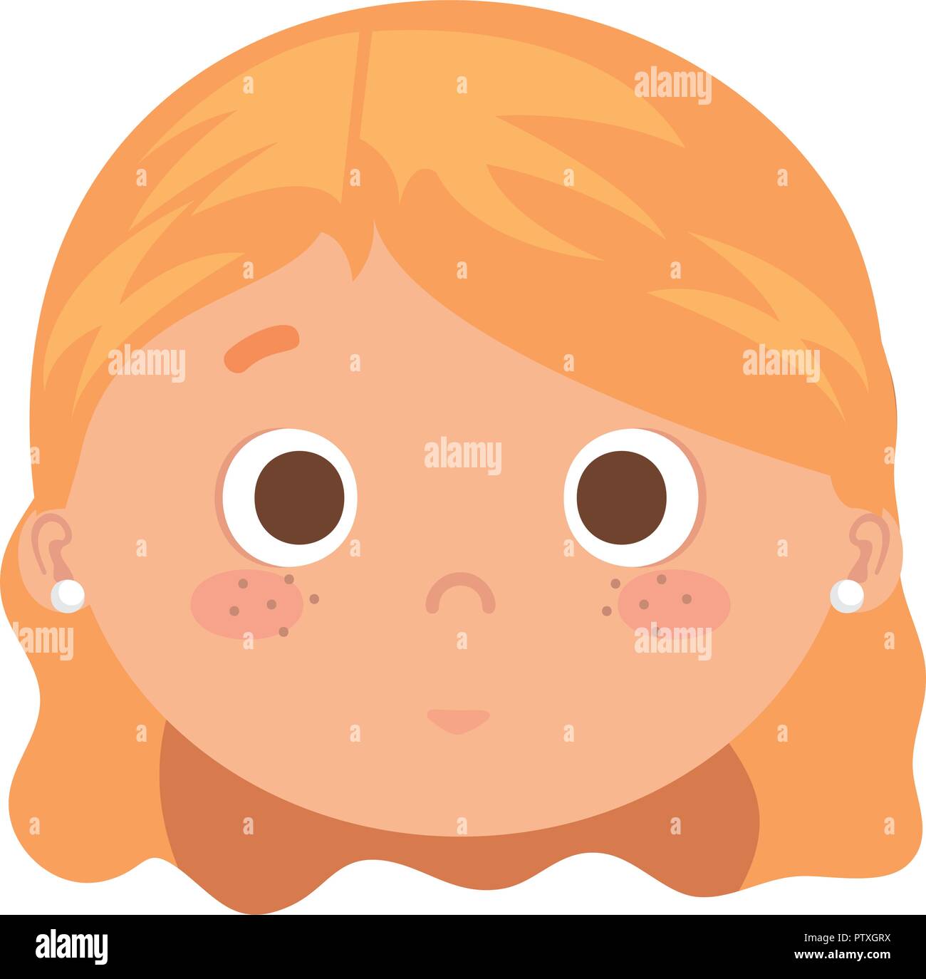 beautiful little girl head character Stock Vector Image & Art - Alamy