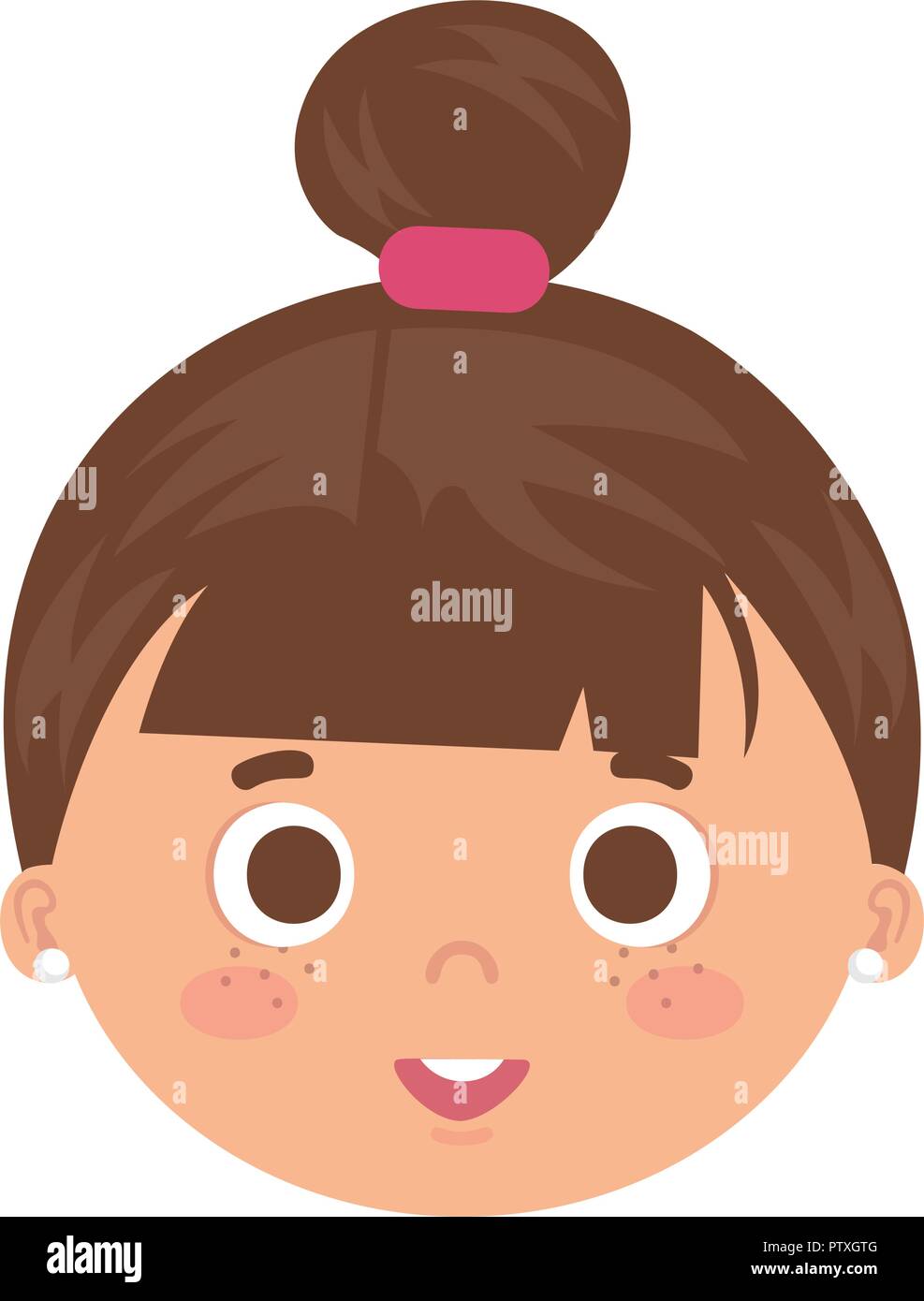 beautiful little girl head character Stock Vector Image & Art - Alamy