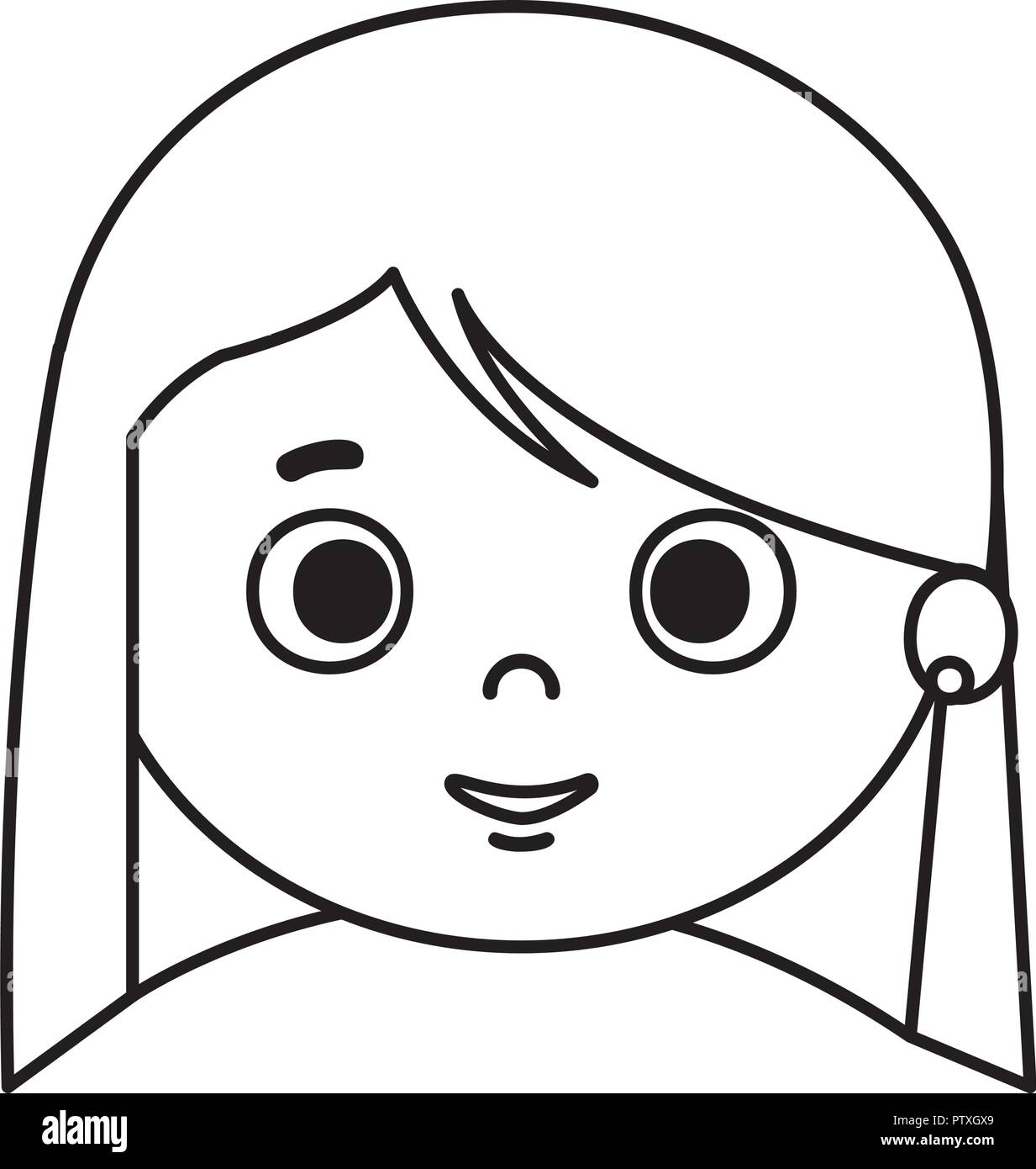 beautiful little girl head character Stock Vector Image & Art - Alamy