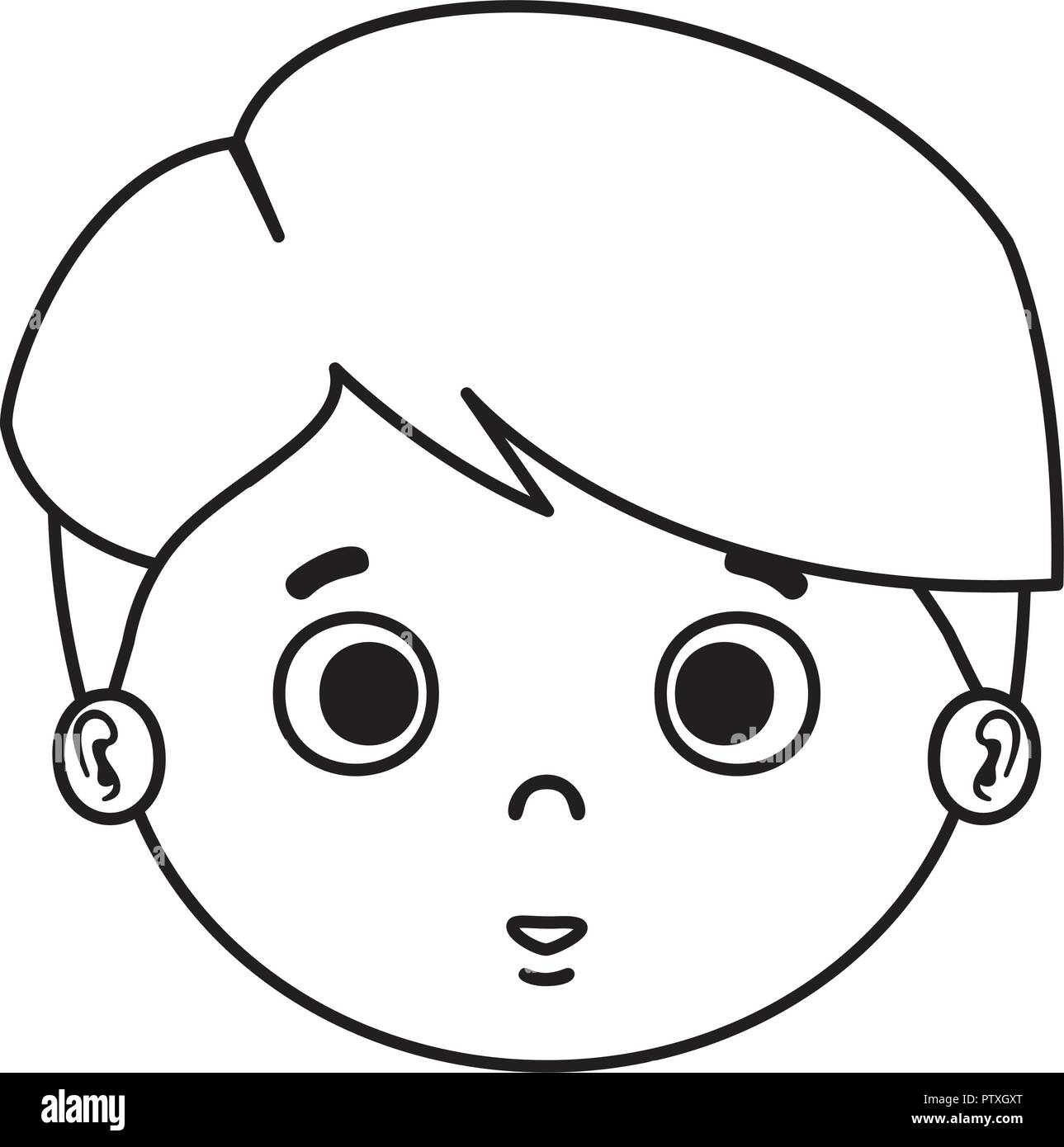 cute little boy head character Stock Vector Image & Art - Alamy