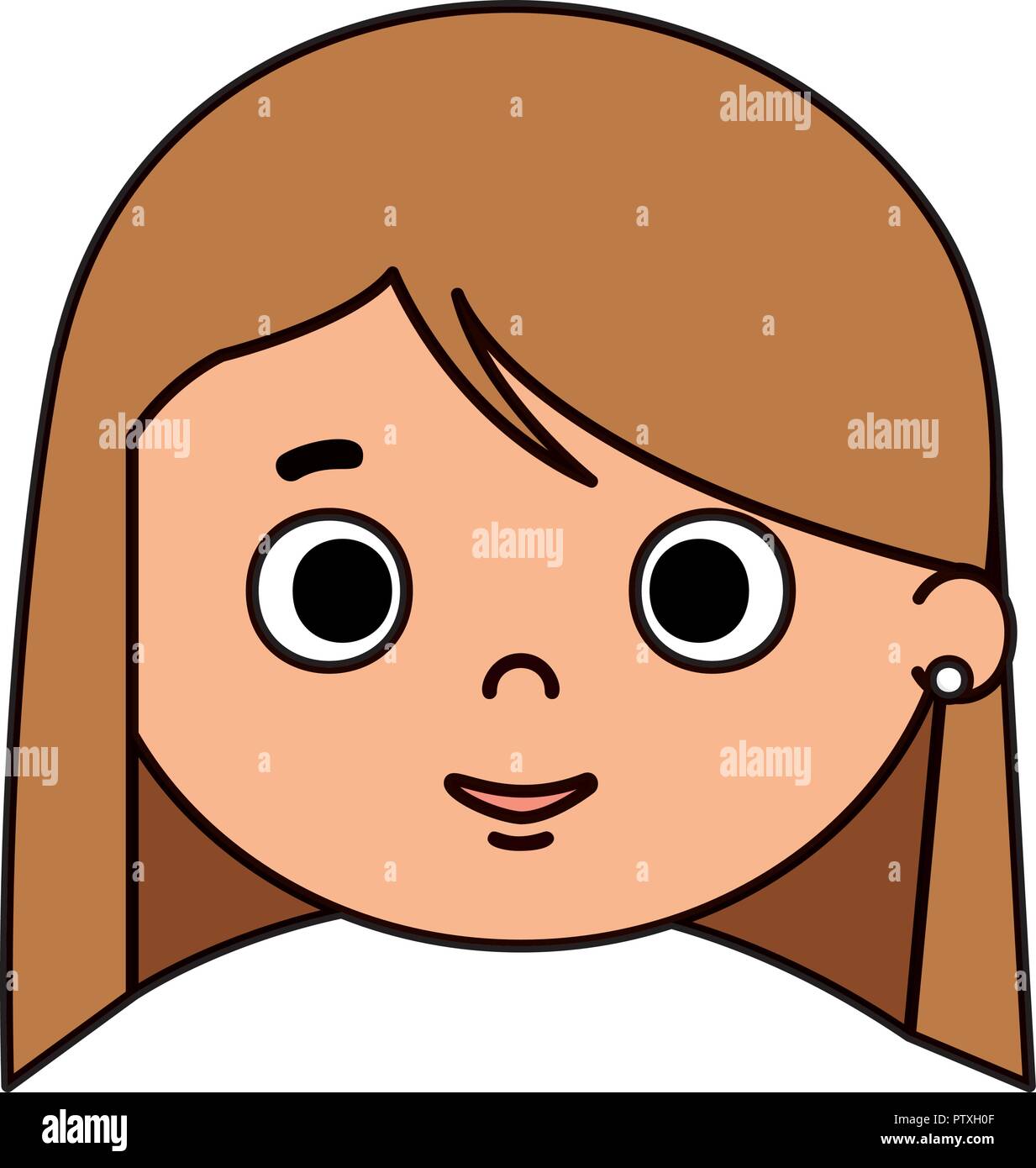 beautiful little girl head character Stock Vector Image & Art - Alamy