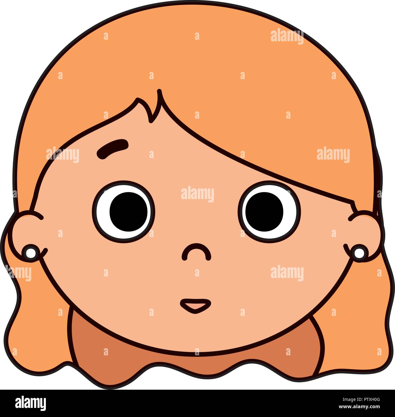 beautiful little girl head character Stock Vector Image & Art - Alamy