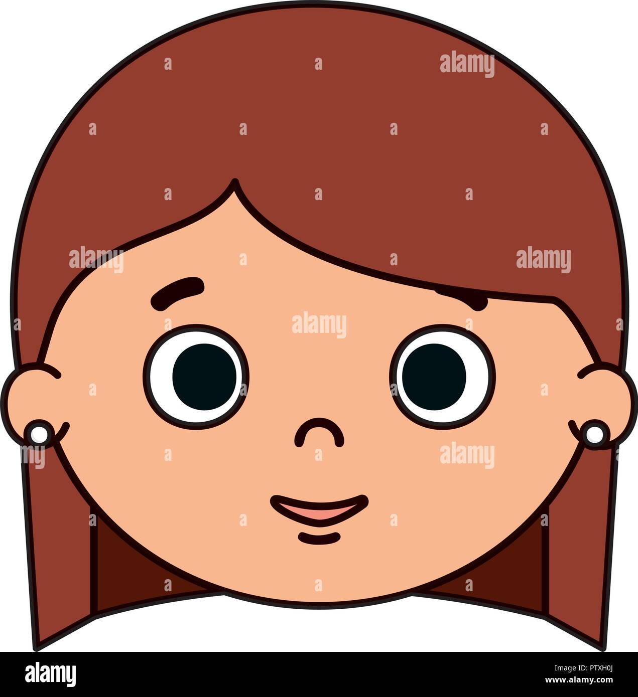 beautiful little girl head character Stock Vector Image & Art - Alamy